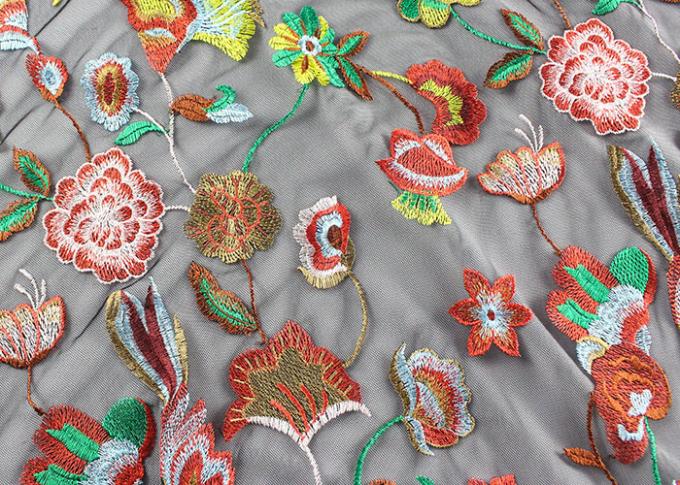 Floral Multi Colored Antique Lace Fabric With Fine Pattern And Bright ...