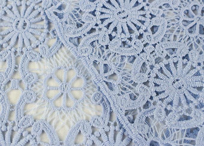 Guipure Dying Lace Fabric With Floral Water Soluble Lace Design For ...