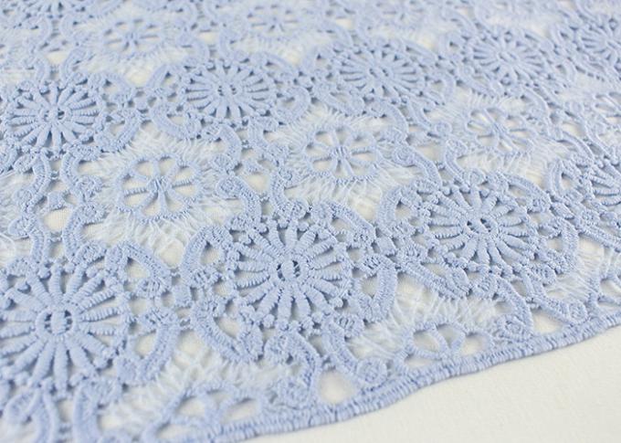 Guipure Dying Lace Fabric With Floral Water Soluble Lace Design For ...