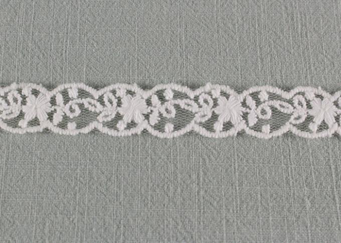 White Cotton Nylon Lace Trim Wave Edging Floral Embroidery Lace For ...